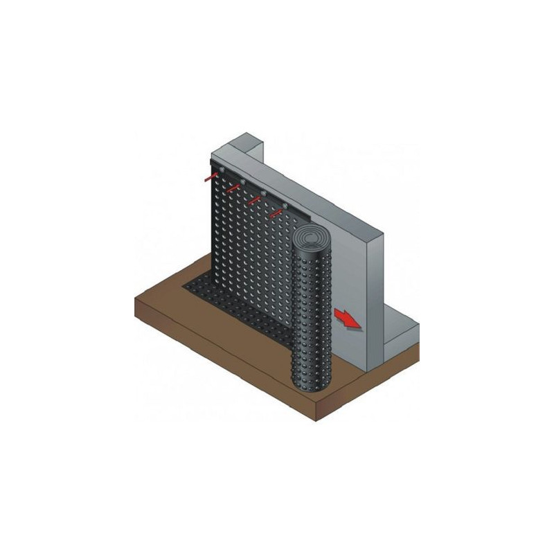 Membrane de fondation et soubassement avec alvéole 20m2 - protection ...