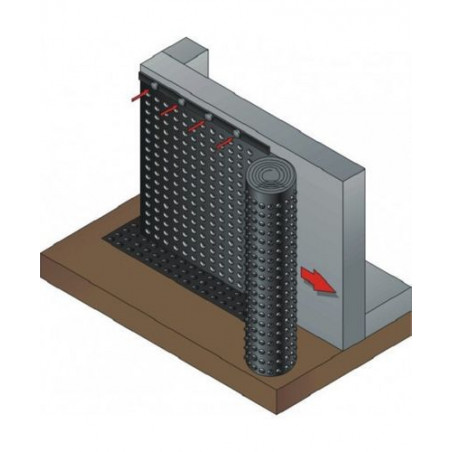 Membrane de fondation et soubassement avec alvéole 20m2 - protection ...