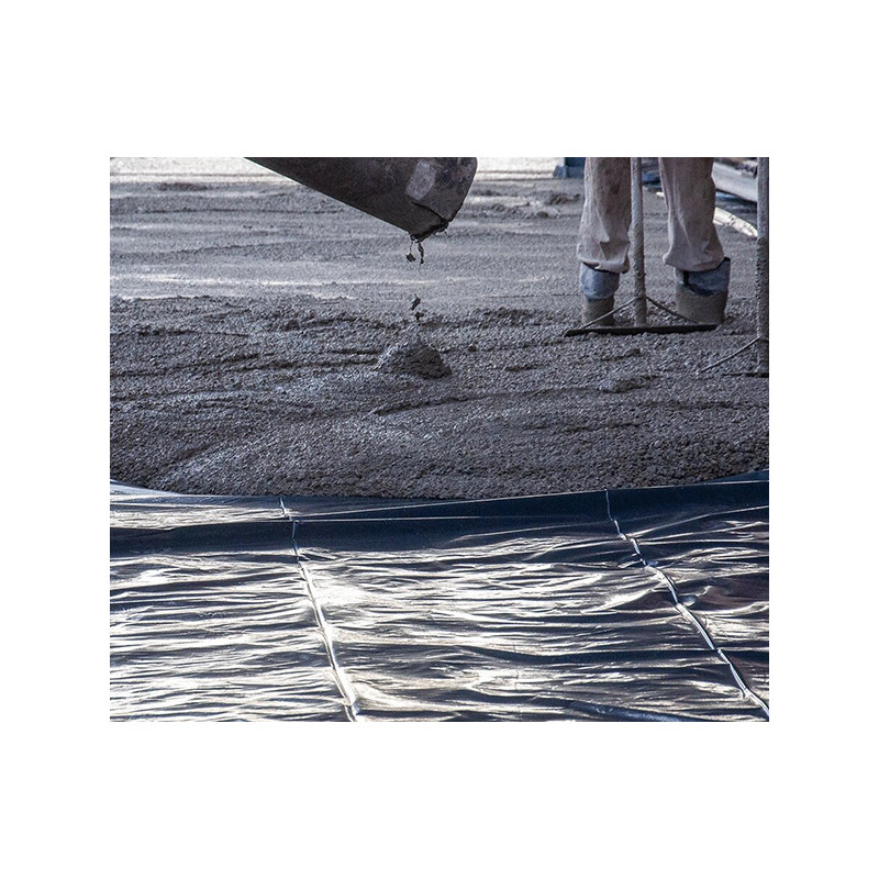 Film plastique d'étanchéité sous-dalle en polyéthylène noir Type 200 ...